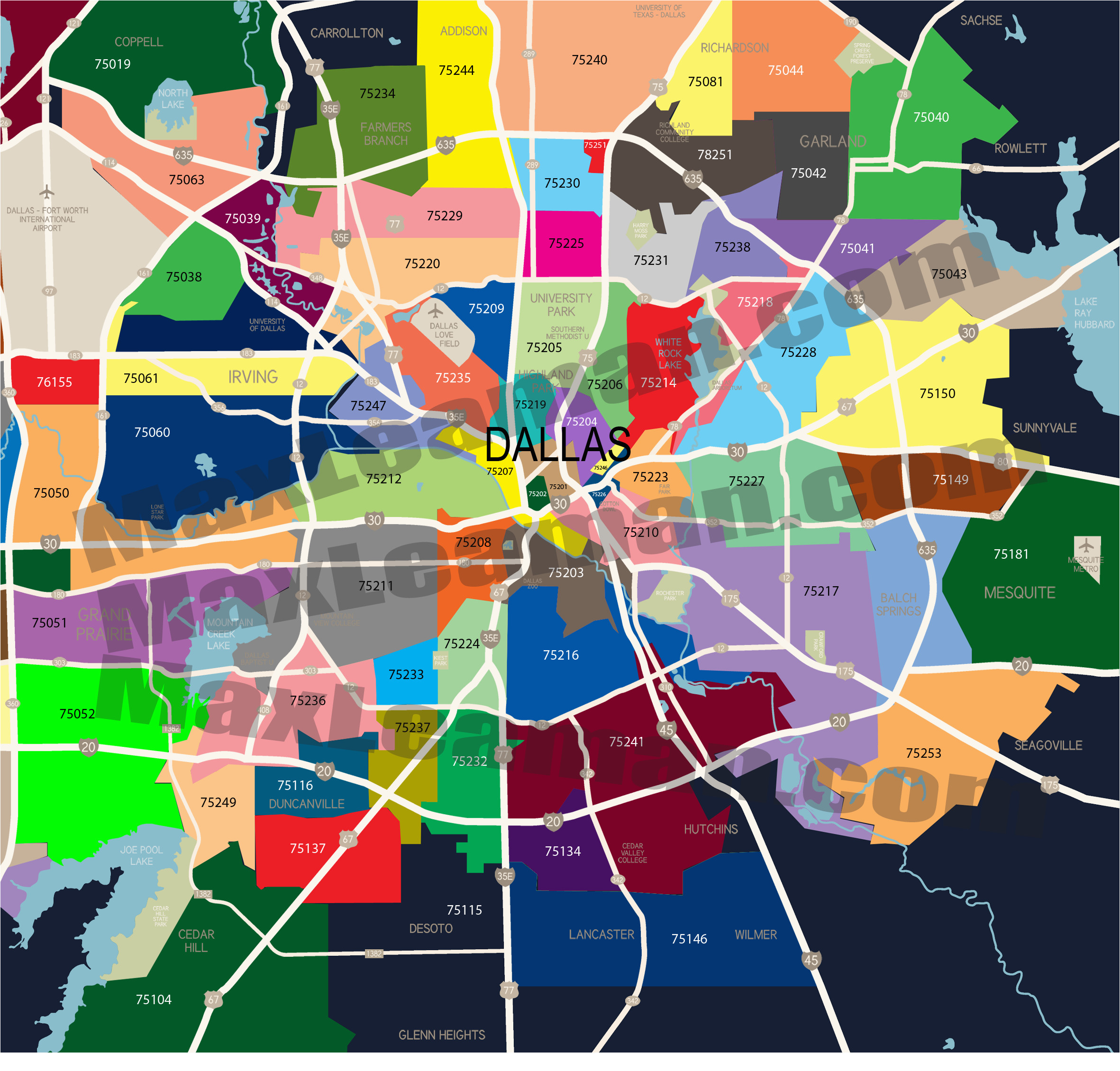 Garland Texas Zip Code Map Garland Texas Zip Code Map